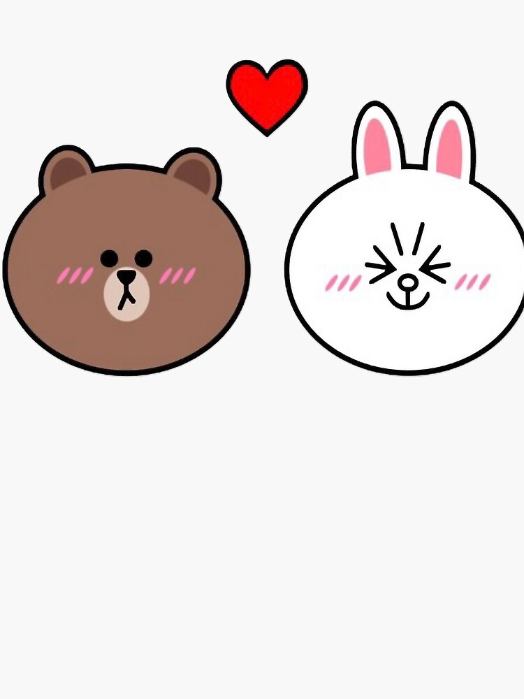 "Brown Bear and Cony rabbit line friends love ️" Sticker for Sale by ...