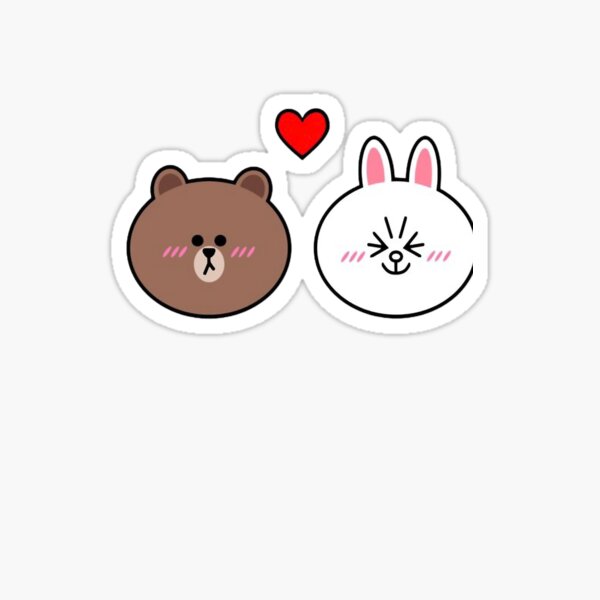 "Brown Bear and Cony rabbit line friends love ️" Sticker for Sale by ...