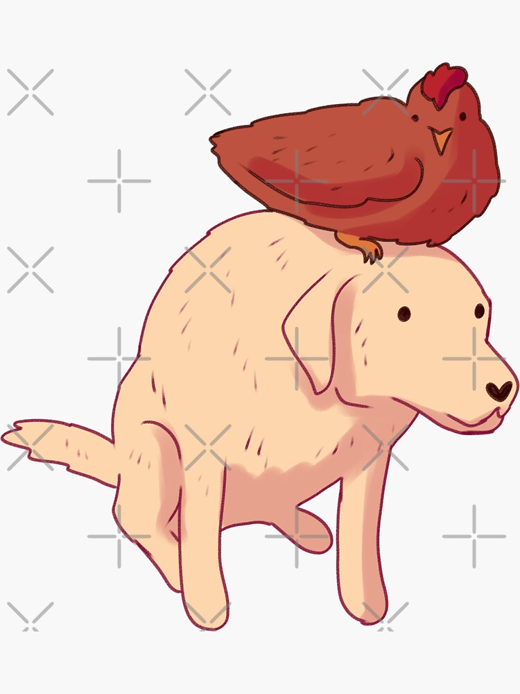 "Labrador and chicken friends " Sticker for Sale by Mayarart | Redbubble