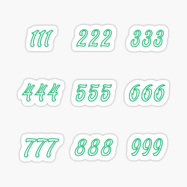 "dark green angel numbers sticker pack" Sticker for Sale by art-by ...