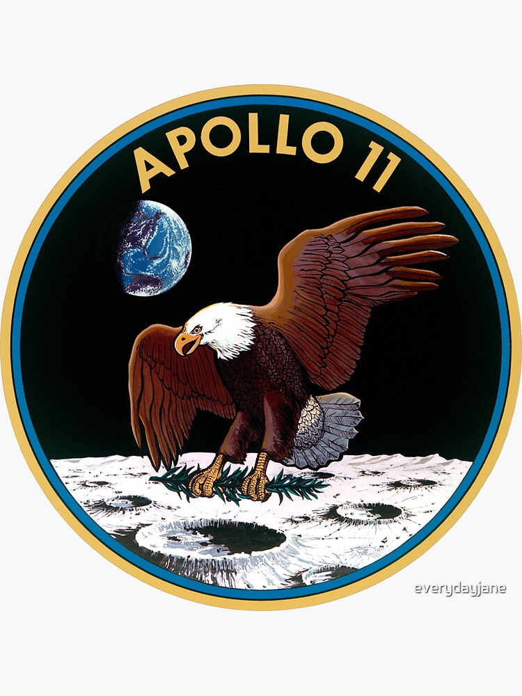 "Apollo 11 Logo - NASA Patch Print - The Eagle has landed" Sticker for ...