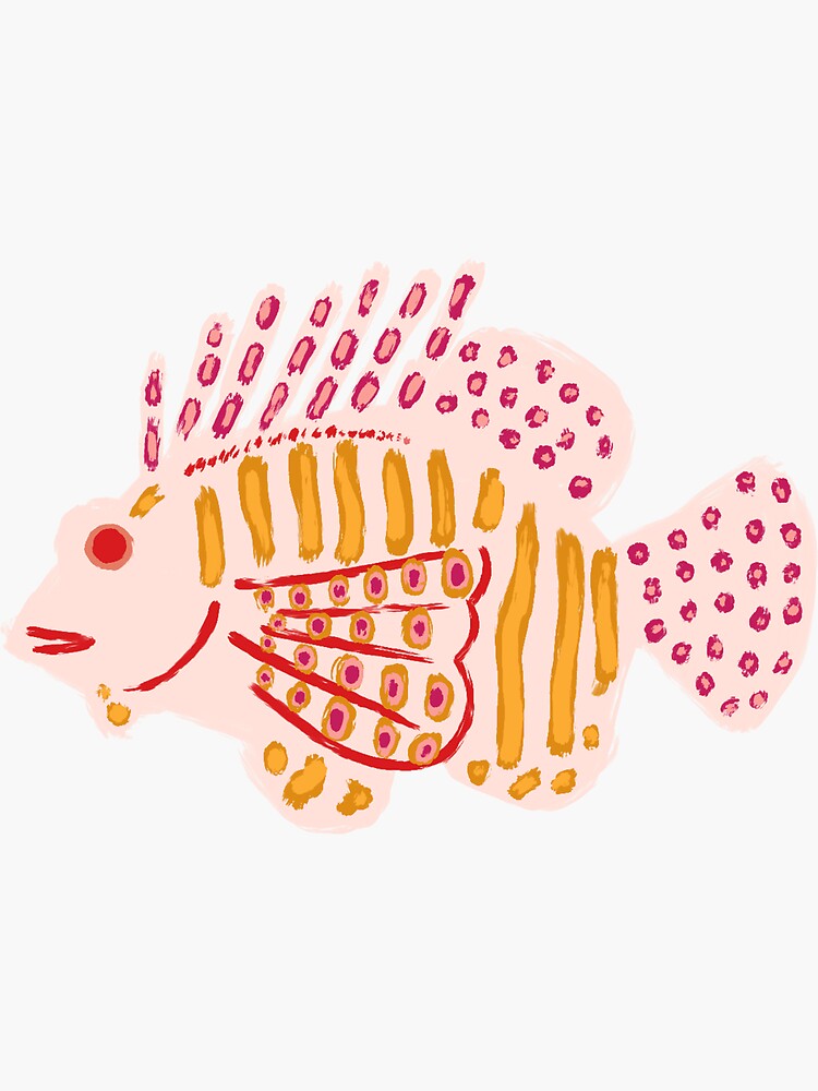 "A colorful lionfish" Sticker for Sale by liezul | Redbubble