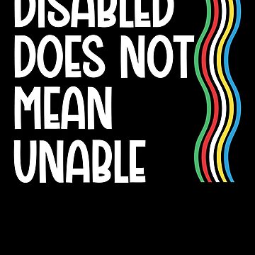 "Disability Does Not Equal Unable Disability Pride Month " Sticker for ...