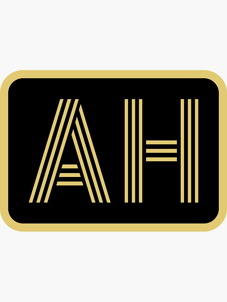 "AH Initials Gold Geometric Letters" Sticker for Sale by jeallan ...