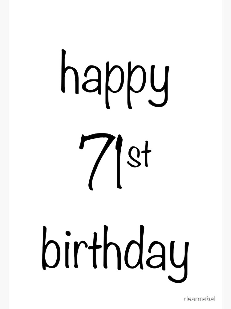"happy 71st birthday" Sticker for Sale by dearmabel | Redbubble