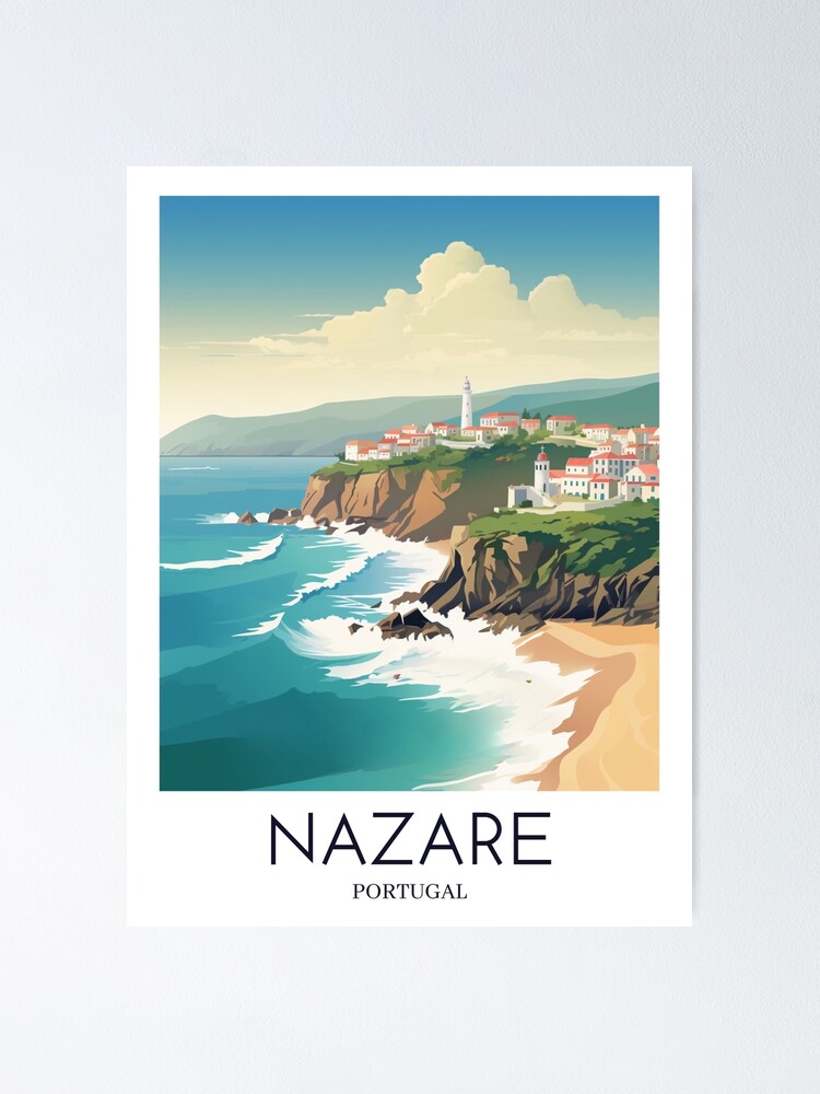 "A Pop Art Travel Print of Nazare - Portugal" Poster for Sale by ...