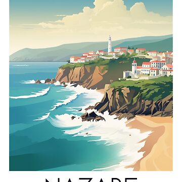 "A Pop Art Travel Print of Nazare - Portugal" Poster for Sale by ...