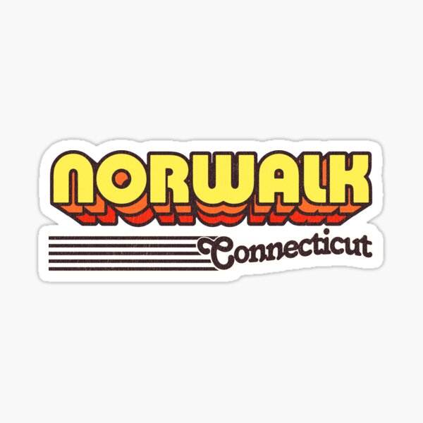 "Norwalk, Connecticut | Retro Stripes" Sticker by retroready | Redbubble