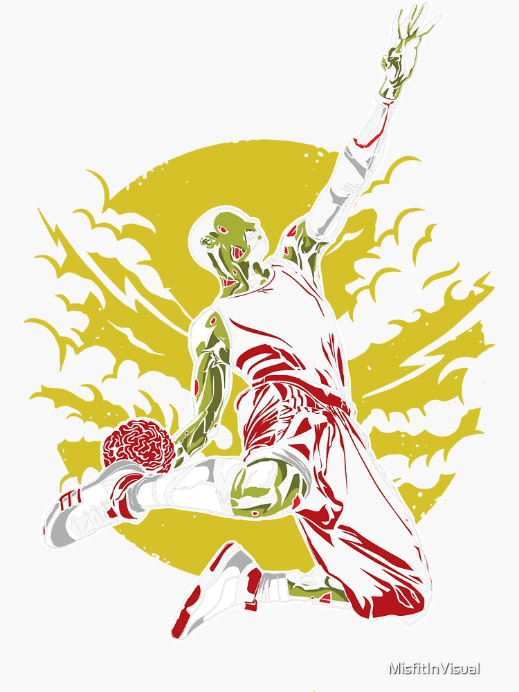 "Zombie Slam Dunk" Sticker for Sale by MisfitInVisual | Redbubble