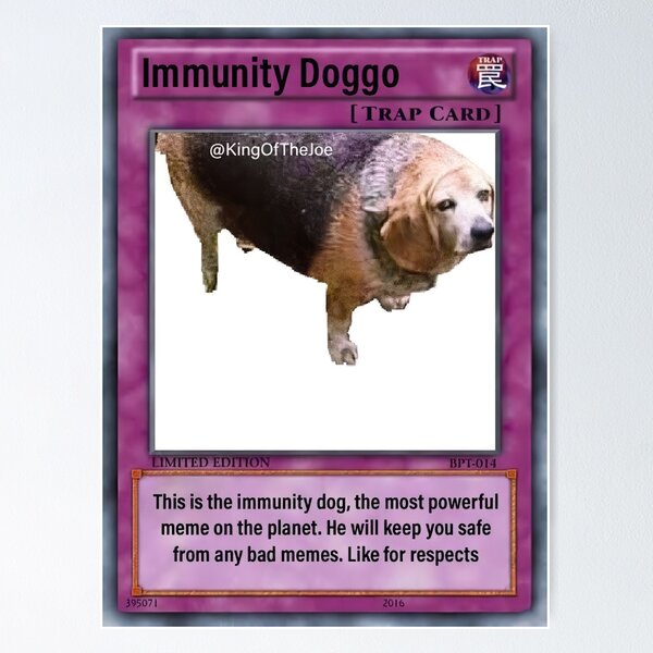 "Immunity Doggo Card" Poster for Sale by cheapfan | Redbubble