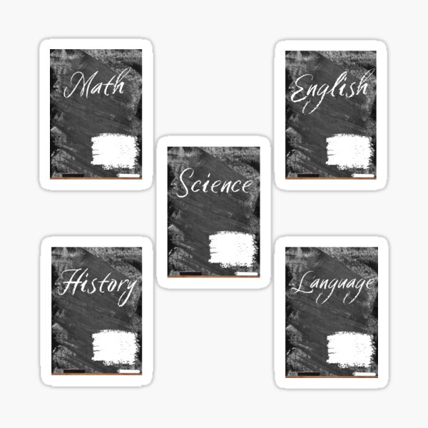 "School Labels Subject Labels Sticker Pack" Sticker for Sale by caileag ...