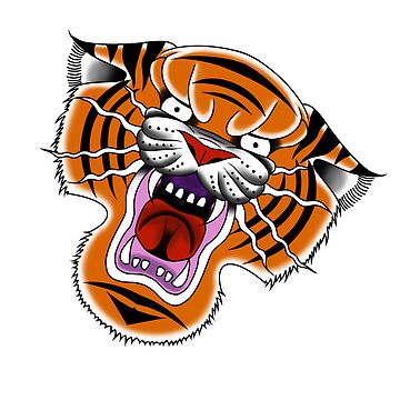 "American Traditional Tiger" Sticker for Sale by Shayla-Michelle ...