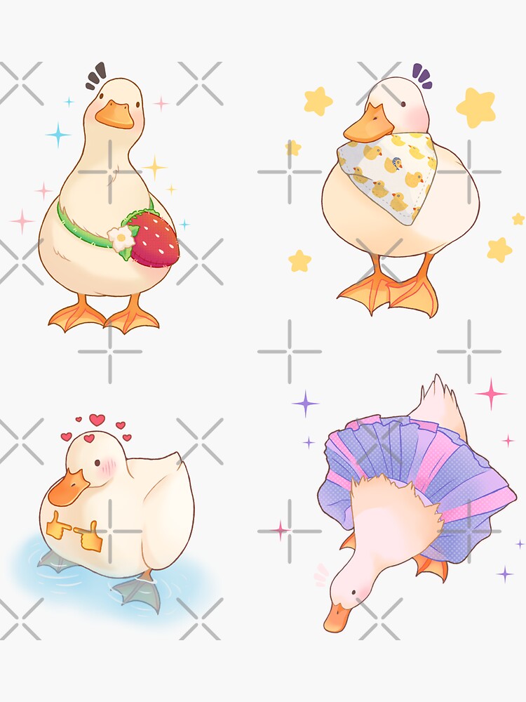 "sticker pack of cute ducks" Sticker by CuteBlueArt | Redbubble