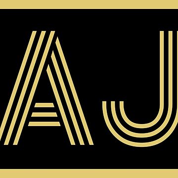 "AJ Initials Gold Geometric Letters" Sticker for Sale by jeallan ...