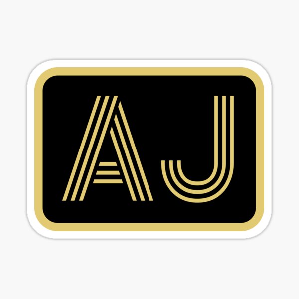 "AJ Initials Gold Geometric Letters" Sticker for Sale by jeallan ...