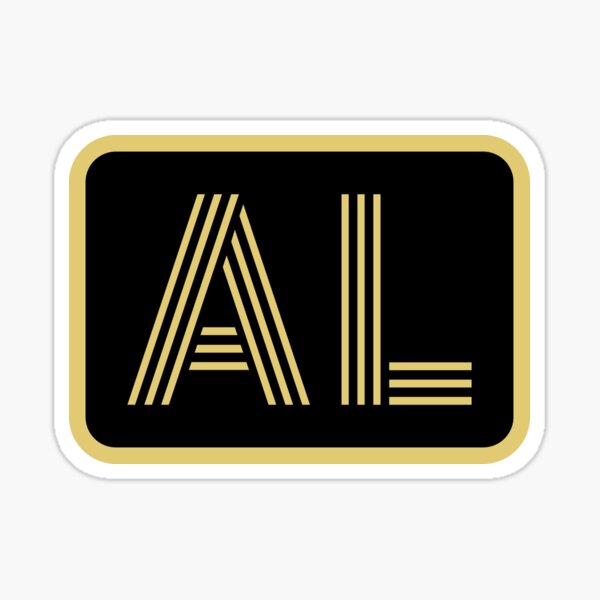 "AL Initials Gold Geometric Letters" Sticker for Sale by jeallan ...