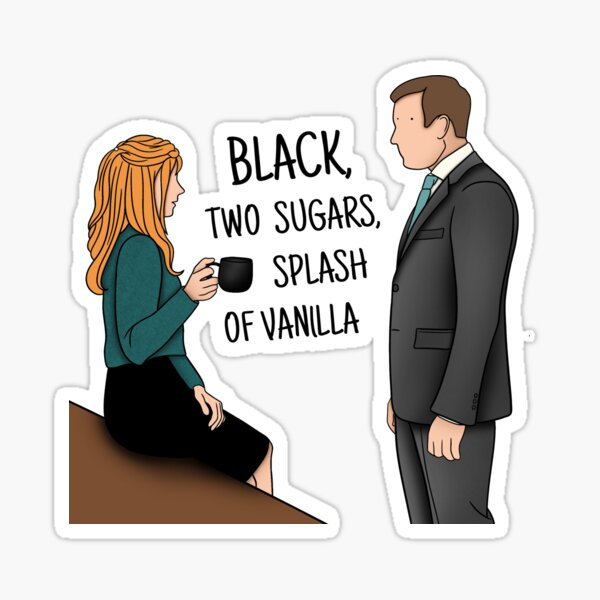 "black, two sugars, splash of vanilla" Sticker for Sale by btrzb ...