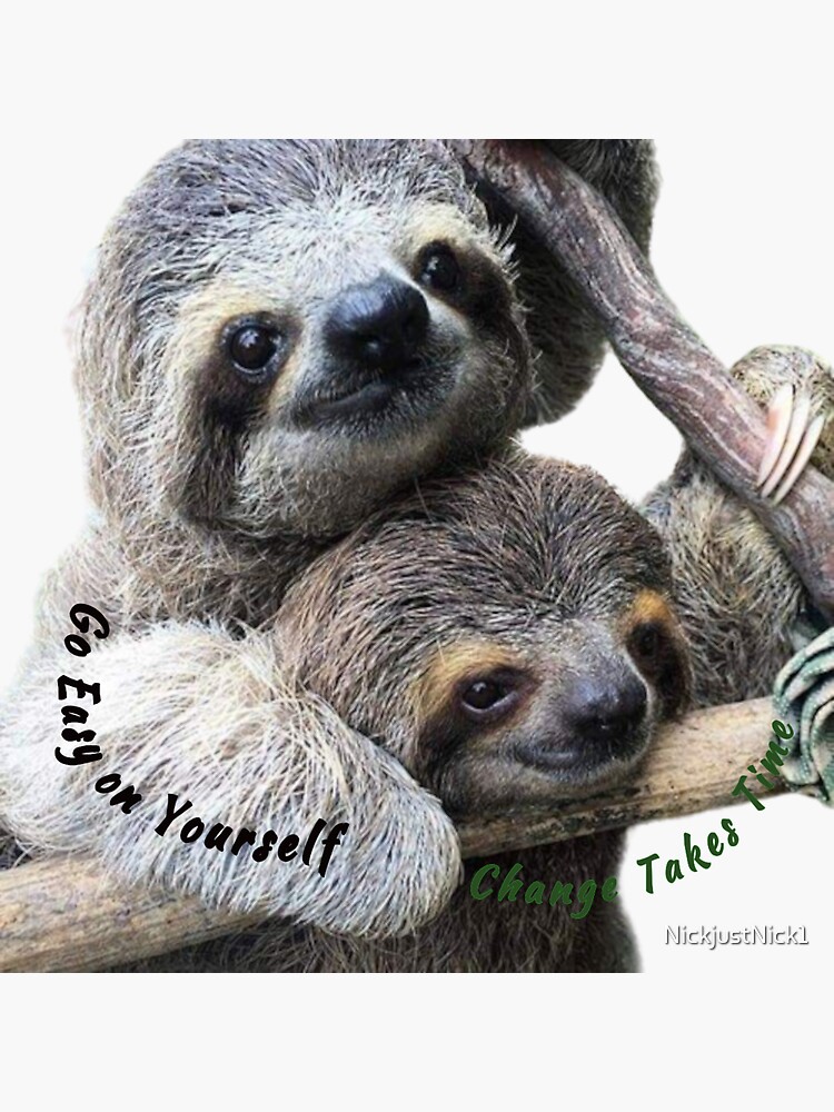 "Cute sloths, mom and baby sloths" Sticker for Sale by NickjustNick1 ...