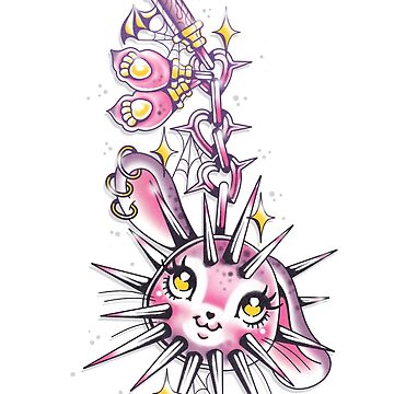 "Bunny Punk Flail Traditional Tattoo Flash Style Print by Ella Mobbs ...