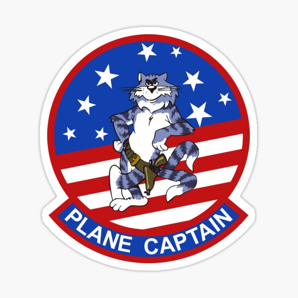 "Tomcat Plane Captain" Sticker for Sale by MBK13 | Redbubble