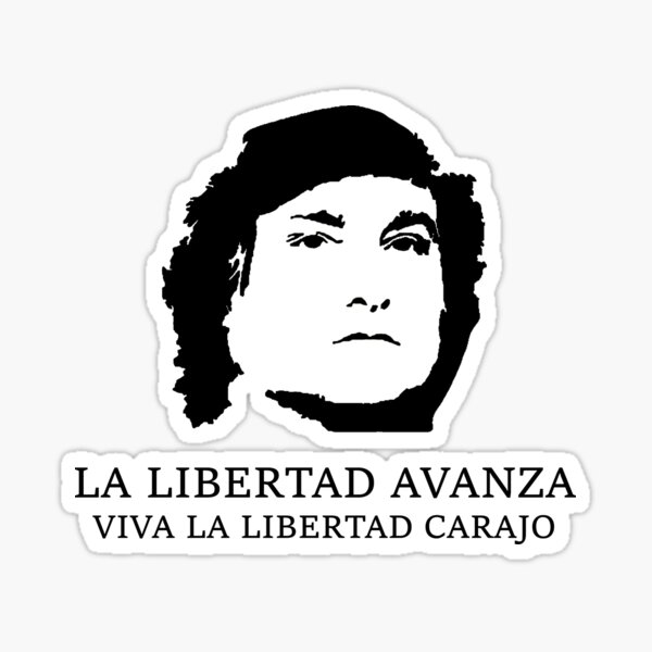 "Javier Milei Sticker" Sticker for Sale by pecdesigns | Redbubble