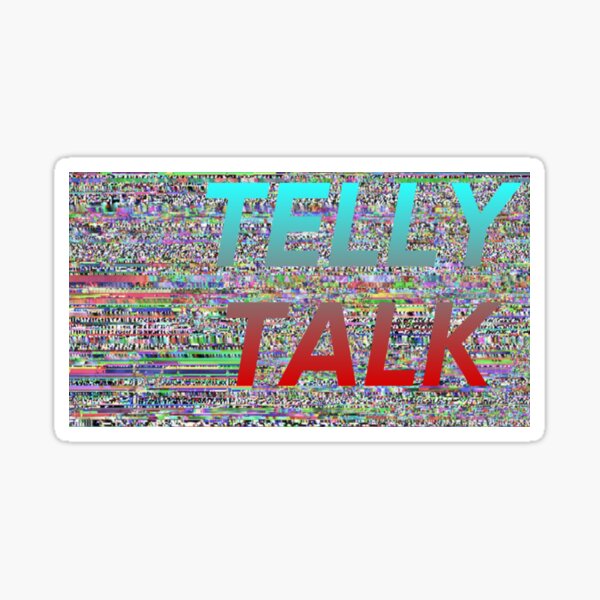 "Telly Talk Text Logo" Sticker for Sale by Telly Productions | Redbubble