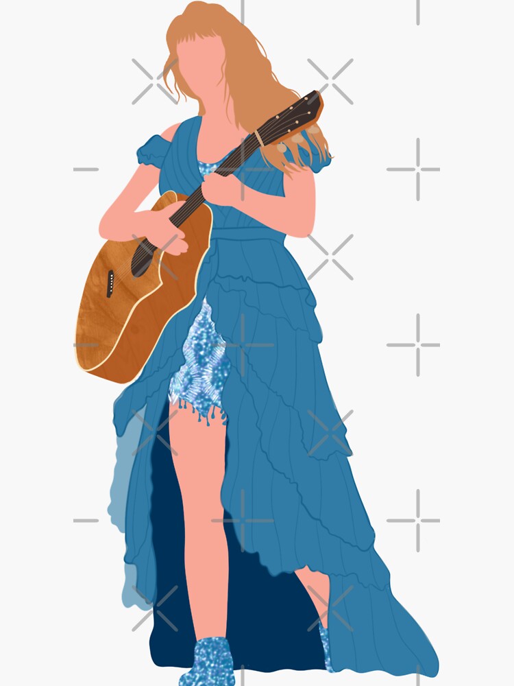 "blue 1989 surprise song dress " Sticker for Sale by nerfie | Redbubble