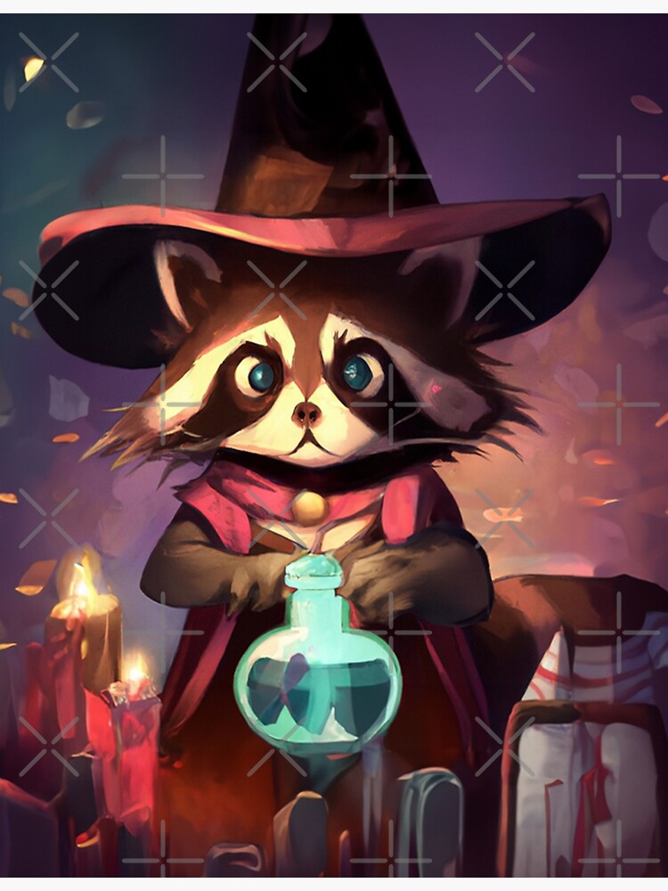"Halloween Raccoon Witch" Poster for Sale by Jordxnr | Redbubble