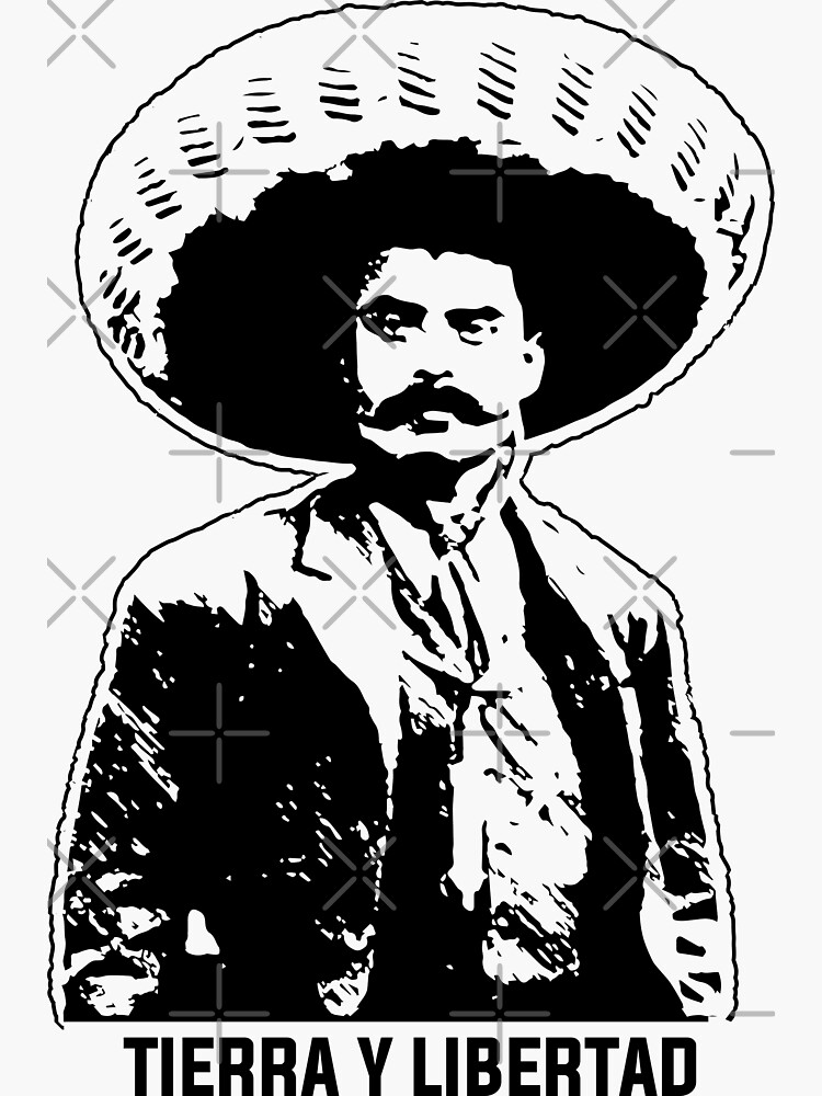 Pegatina con la obra «TIERRA Y LIBERTAD EMILIANO ZAPATA MEXICO » de ...