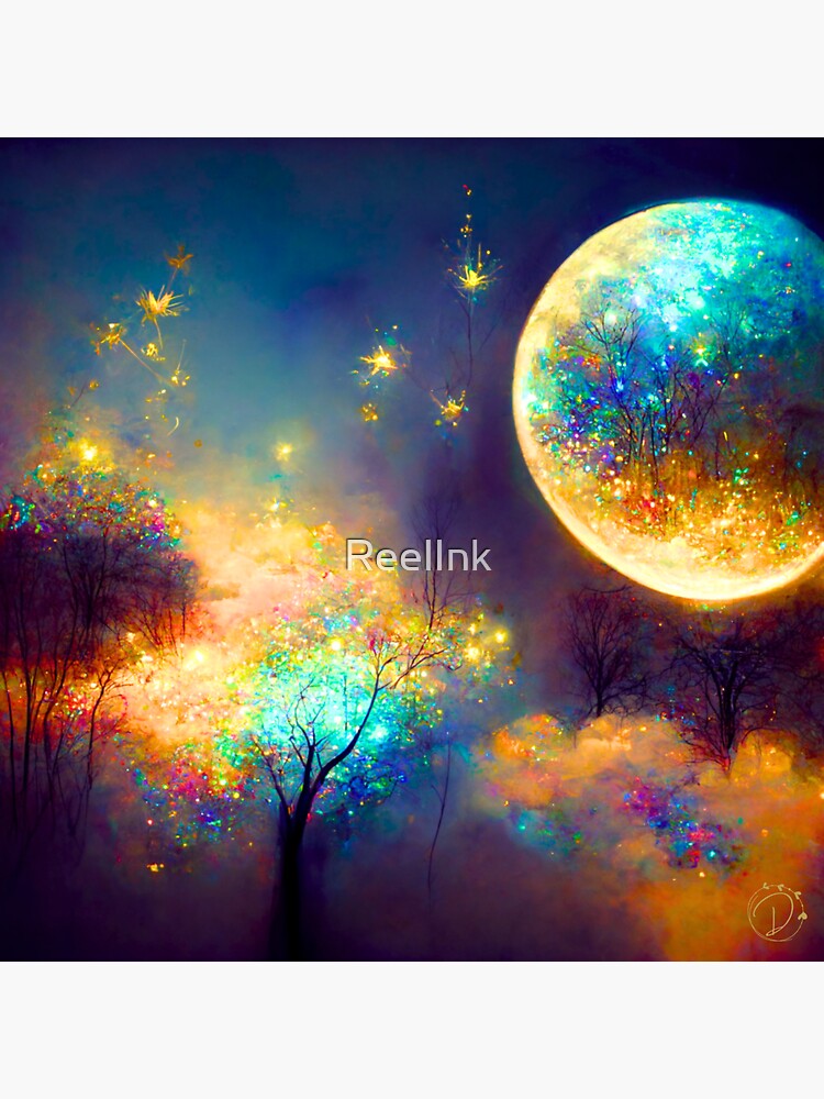 "Radiant Moon by Reel Ink" Sticker for Sale by ReelInk | Redbubble