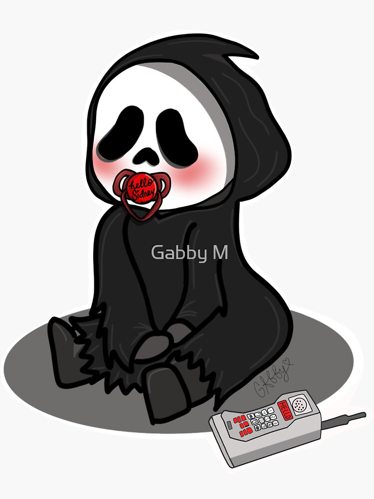 "Baby ghost face " Sticker for Sale by Gabby M | Redbubble