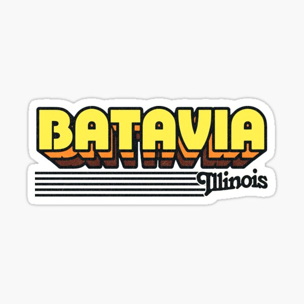 "Batavia, Illinois | Retro Stripes" Sticker by retroready | Redbubble