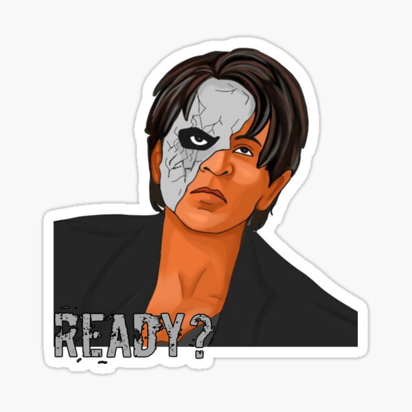 "Jawan Shahrukh Khan Digital illustration " Sticker for Sale by ...