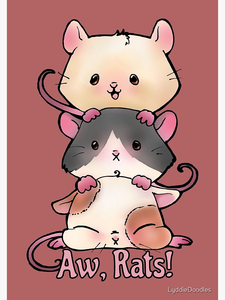 "Aw, Rats! Kawaii Rat Pile" Poster for Sale by LyddieDoodles | Redbubble