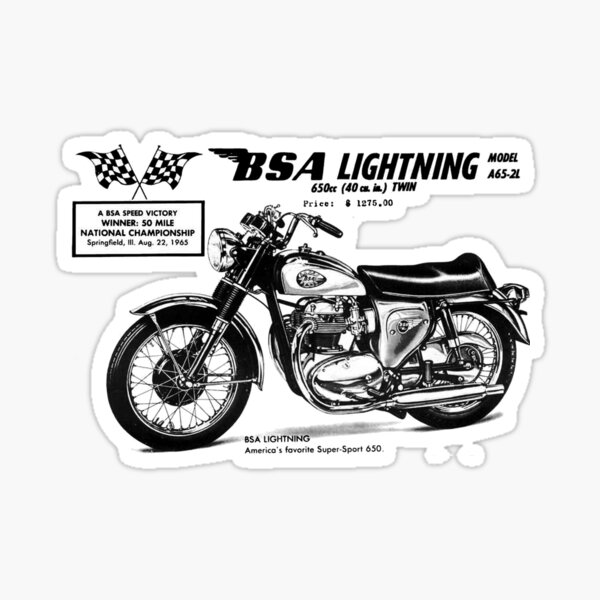 "BSA Lightning, America's favourite super sport!" Sticker for Sale by ...