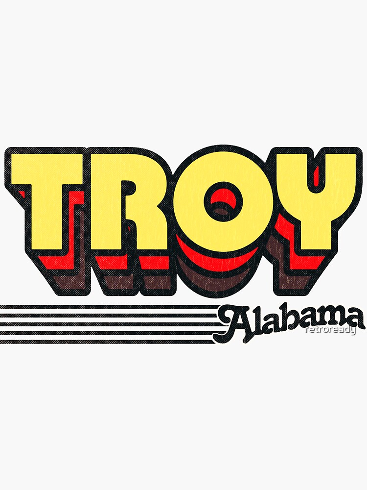 "Troy, Alabama | Retro Stripes" Sticker for Sale by retroready | Redbubble