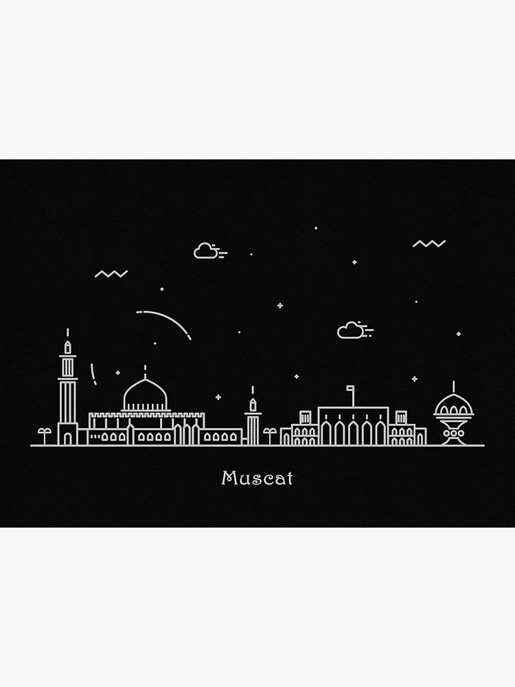 "Muscat Skyline Minimal Line Art Poster" Sticker for Sale by geekmywall ...
