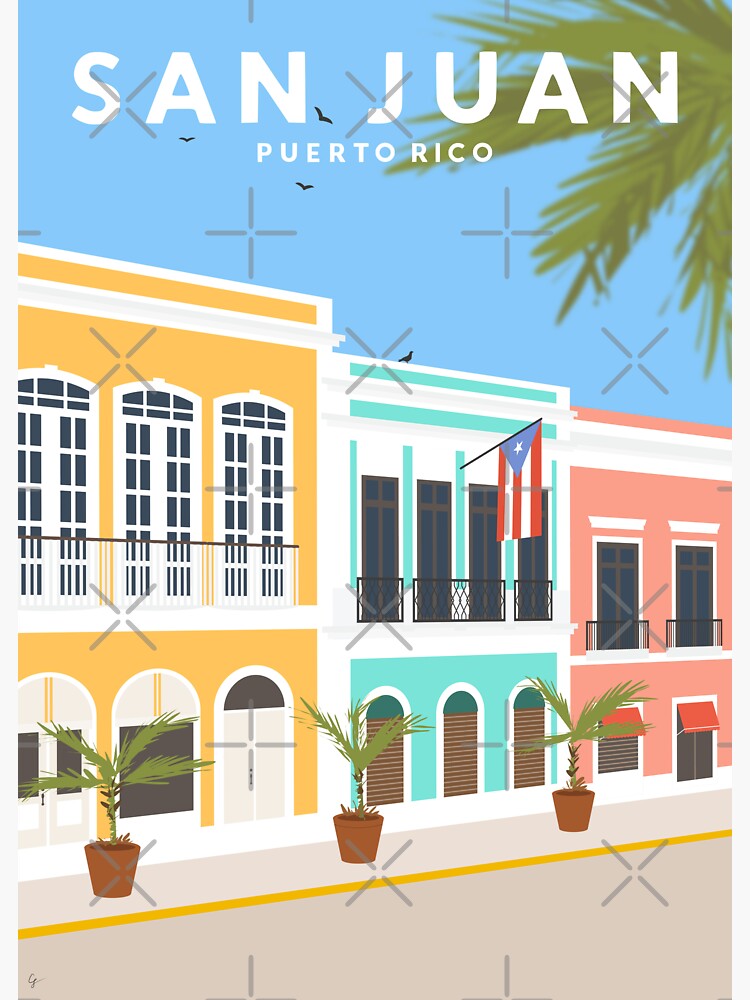 "Old San Juan, Puerto Rico Travel Poster" Sticker for Sale by Lyman ...