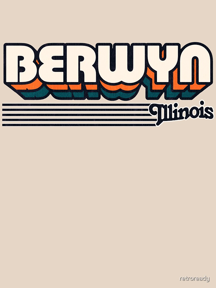"Berwyn, Illinois | Retro Stripes" T-shirt for Sale by retroready ...