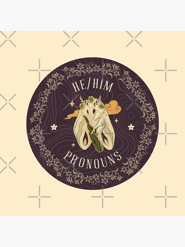 "I Go By He/Him Pronouns | LGBTQ Pride Cute Moth Cottagecore | He Him ...