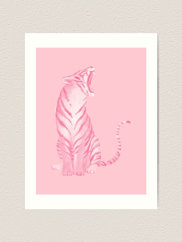 "Pink Tiger Poster, Pink Tiger Wall Art, Tiger Lover" Art Print for ...
