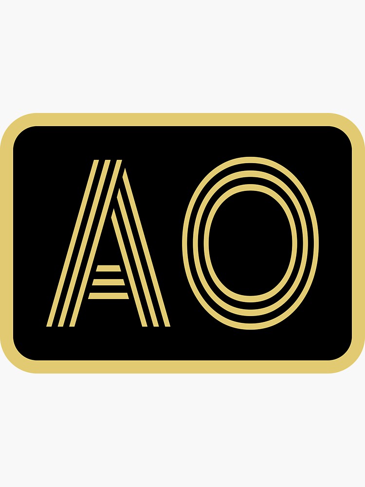 "AO Initials Gold Geometric Letters" Sticker for Sale by jeallan ...