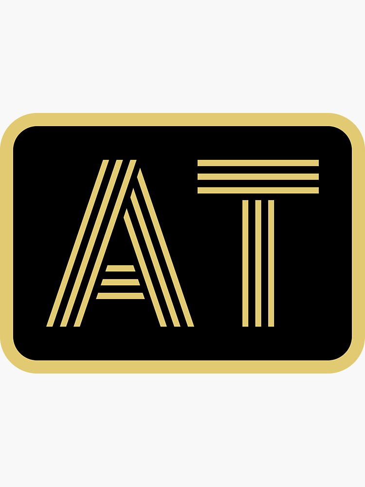 "AT Initials Gold Geometric Letters" Sticker for Sale by jeallan ...