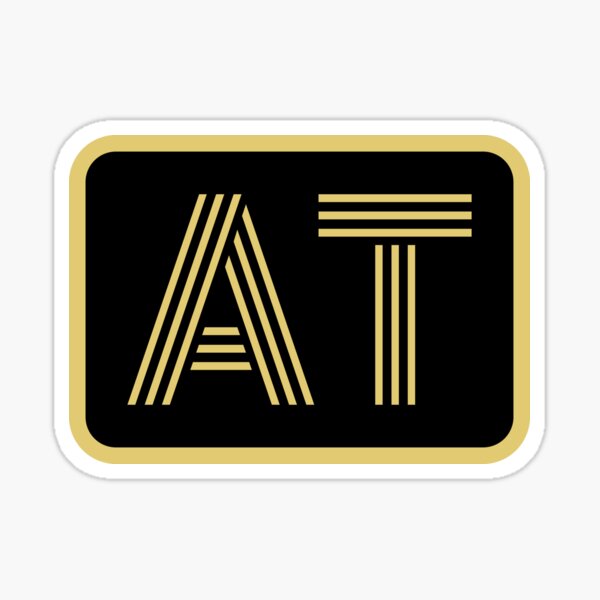 "AT Initials Gold Geometric Letters" Sticker for Sale by jeallan ...