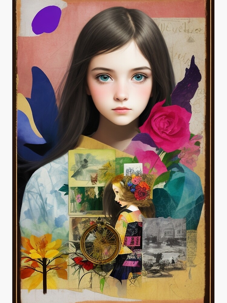 "Collage Girl Junk Art" Poster for Sale by Yellowriversss | Redbubble