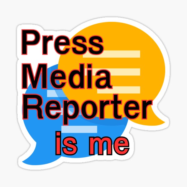 "media,press,reporter" Sticker for Sale by Sujinthaiart | Redbubble