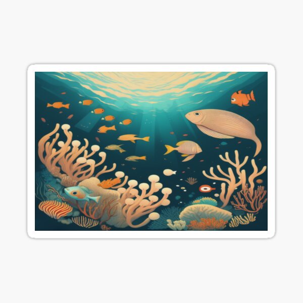 "Under the sea" Sticker for Sale by vawnbillionaire | Redbubble