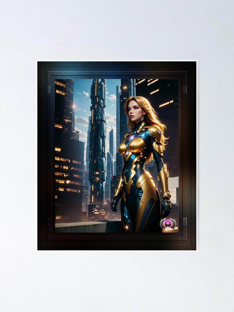 "A Cyborg Sentinal Of Braken IV Sci-Fantasy AI Concept Art by Xzendor7" Poster for Sale by ...