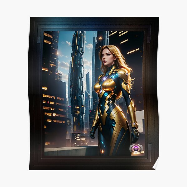 "A Cyborg Sentinal Of Braken IV Sci-Fantasy AI Concept Art by Xzendor7" Poster for Sale by ...