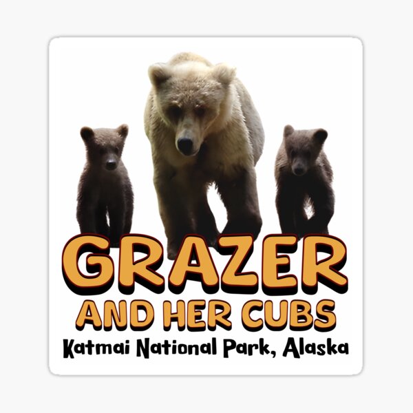 "Bear Grazer and her cubs" Sticker for Sale by DistinctDesignz | Redbubble